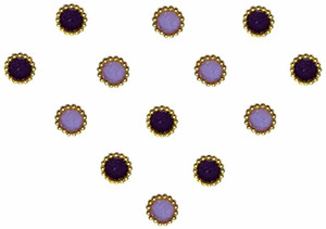 Comet Busters Round Purple and Black Bindi With Gold Beads Border (5 mm ...