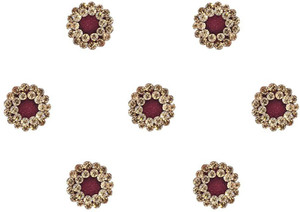 Comet Busters Maroon Round Velvet Bindi With Gold Stone Border (9mm ...