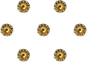 Comet Busters Handcrafted Beautiful Golden Bridal Round Bindi With ...