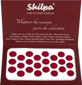 Shilpa Vive Sticker Kumkum Bindi (4, Deep Red) (Box Contains 15 Packs ...