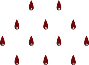 Comet Busters Maroon Tear Drop Bindi for Women With Stone (8mm) (BV1446 ...