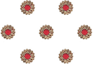 Comet Busters Red Round Velvet Bindi With Gold Stone Border (9mm ...