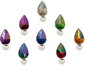 Comet Busters Beautiful Crystal Tear Drop Multicolor Stone Bindi ...
