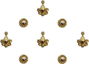 Comet Busters Handcrafted Fancy Golden Bindis (BV1417) Forehead Gold ...