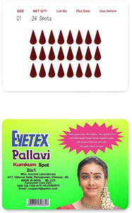Eyetex Pallavi Sticker Kumkum, G1 - Maroon (Circle, Round) - 20 Flaps ...
