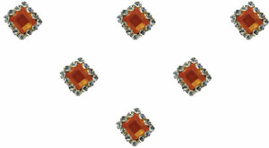 Comet Busters Square Golden Bindi With Silver Stone Border (BV605 ...