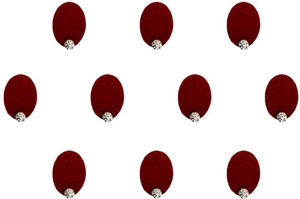 Comet Busters Fancy Maroon Oval Bindi With Silver Stone (10mm) (BV1513 ...