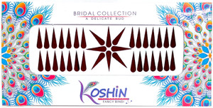 Koshin Maroon Tilak Shape Large Velvet KumKum Bindi For Ladies Women ...