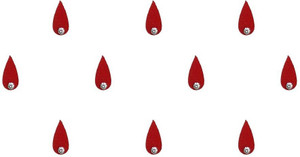 Comet Busters Red Tear Drop Bindi for Women With Single Stone (10mm ...