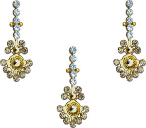 Comet Busters Long Beautiful Golden Bindi With Stone Work (BIN629)(25mm ...