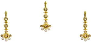 Comet Busters Handcrafted Beautiful Long Golden Wedding Bindis (BV1374 ...