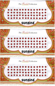 SUNAINA traditional Red Bindi with Black Outline sticker kumkum ...
