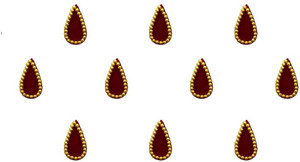 Comet Busters Traditional Maroon Tear Drop Bindis With Golden Border ...