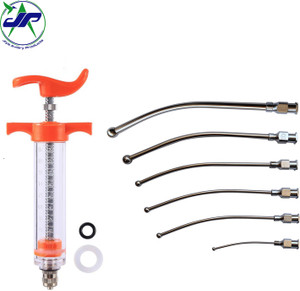 JIYA AVIARY PRODUCT Oral Gavage Needle with Adjustable Syringe,Size: 8G ...