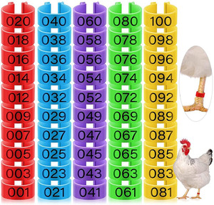 HASTHIP Chicken Leg Rings 5-Color Poultry Leg Rings for Identification ...