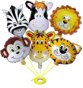 Flipkart.com | Rainy Decor Solid Jungle theme Animal face Foil Balloons ...