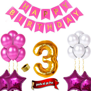 Funny Fox 3rd third happy birthday wall decorations kit materials for ...