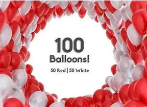 PARTY MIDLINKERZ Red White Balloon for Decoration Kit Set Items Combo ...