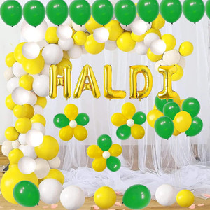 AERLOONZILLA Haldi Ceremony Balloons Decoration - Set of 50 Pcs(yellow ...