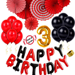 Party Parindey 3rd third happy birthday decorations kit materials pack ...