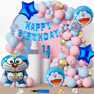 Choice Corner Happy 4th Birthday Decoration Combo Doraemon Theme For ...