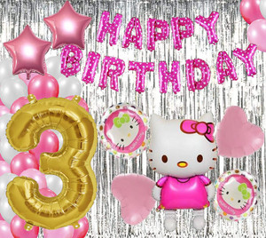 Magic Window Hello Kitty PI 100 Pc Birthday Decoration Kit Gold No.3 ...