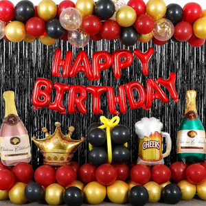 party assets Happy Birthday Decoration Backdrop for Adults Birthday ...