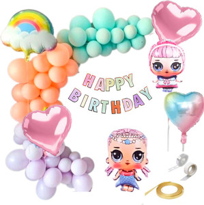 FLICK IN Lol Doll Decoration For Birthday Party Rainbow Pastel Balloons ...
