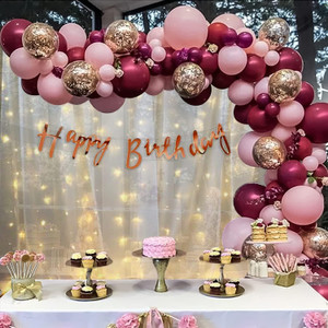 Flipkart.com | PARTY MIDLINKERZ Solid Burgandy Theme Birthday ...