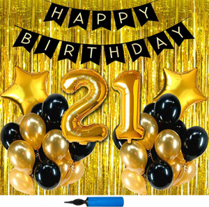Happy Decoration Twenty First/21st Happy Birthday Combo/Kit Pack ...