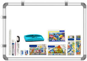 DeskFlex 2x4 Feet, Non-Magnetic Double Sided Whiteboard & Chalkboard ...