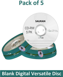 Sauran CD Rewritable Pack of 5 Blank Digital Versatile Disc DVD 700 MB ...