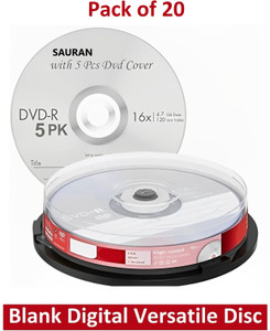 Sauran DVD Recordable Pack of 20 Blank Digital Versatile Disc DVD 4.7 ...