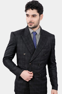french crown Checkered Double Breasted Formal Men Blazer - Buy french ...