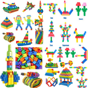 Sharvil 300+ PCs 2-in-1 DIY Combo: Bullets & Hexa Blocks Early Learning ...