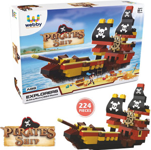 Webby Pirate Ship ABS Bricks & Blocks Play Set for 5+ Years Kid (224 ...