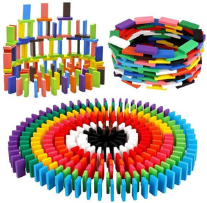 Nutshell 120 pcs 12 Color Wooden Dominos Blocks Set for Kids - 120 pcs ...