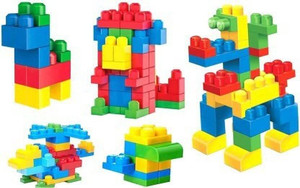 aopi Trainbuilding Blocks for Kids 60 Pcs (52 Block + 8 Wheels ...