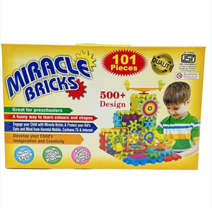 INOS Miracle Brick Motorized Spinning Gear Building Block Interlock Toy ...