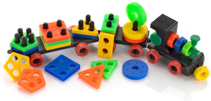 VrajVilla Geometric Shape Train withColourful Blocks for Kids Stacking ...