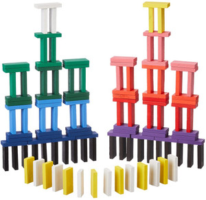 neelhari fab Wooden Blocks/Dominoes Game for Kids - 100 Pieces - Wooden ...