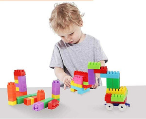 Kidsbuddy DIY Plastic Building Blocks Set for Kids,50+ Pieces Blocks ...