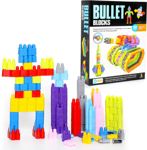 Ekta Bullet Blocks Basic Set Game, 200pcs Interlocking Blocks to Play ...