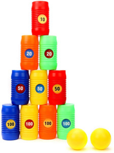 Sani International Pyramid Cans for Kids 10 CANS, 2 BALLS - Pyramid ...