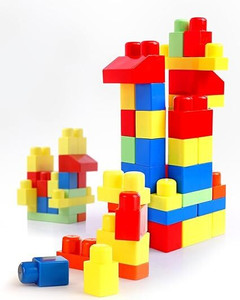 FIXTSON 100 Pcs Jumbo Brix Stac & Fix Building Block Set for Baby ...