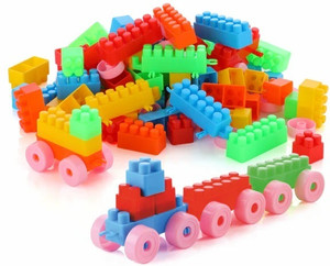 Fancy Building Blocks 60 PCs (52 Block + 8 Wheels) - Building Blocks 60 ...