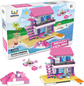 Webby Beach House ABS Building Blocks Kit Construction Play Set for 5 ...