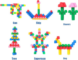 AKFLICKS Kid's Smart Hexagon Educational Building Blocks Set Of 80 ...