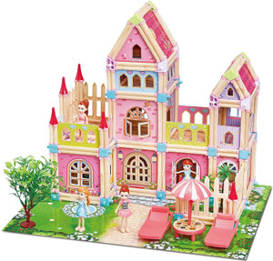 Tarak 234 Pieces Premium Wooden Castle Dollhouse, Stacking Educational ...