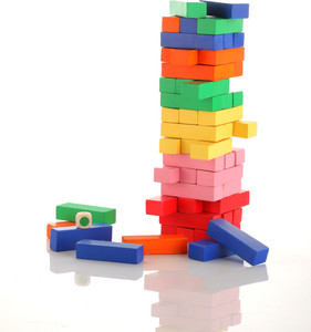 CHANAK Colorful Tumbling Tower Game,Wooden Blocks Stacking Tower For ...